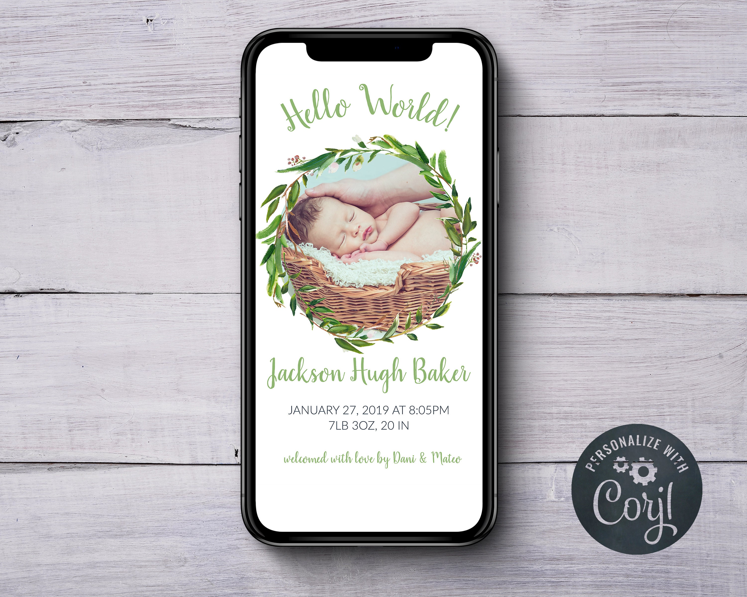 SMS Baby Birth Announcement SMS Newborn Birth Announcement | Etsy Canada