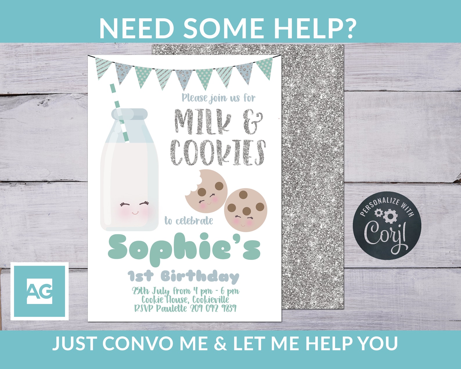 Milk and Cookies Party Invitation, Milk and Cookies Party Ideas, Milk ...