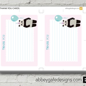Panda Thank You Card Panda Thank You Note Printable Thank - Etsy