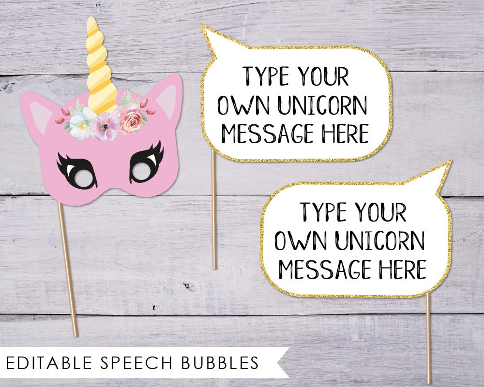 Unicorn Photo Booth Props, DIGITAL Unicorn Photo Booth, Photo Booth ...