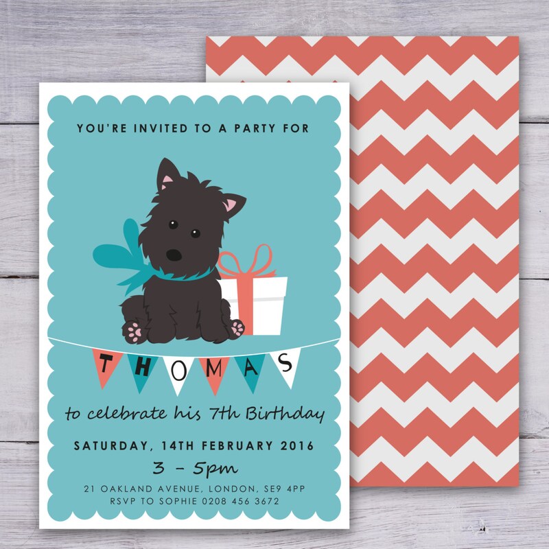 Dog Party Invitation - Etsy