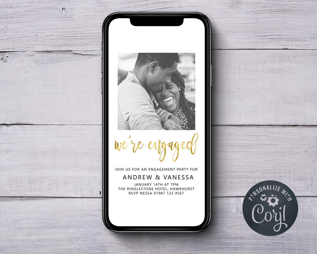 Electronic Engagement Party Invitation, Text Message Engagement Party ...