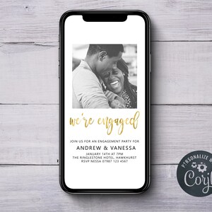 Electronic Engagement Party Invitation, Text Message Engagement Party ...
