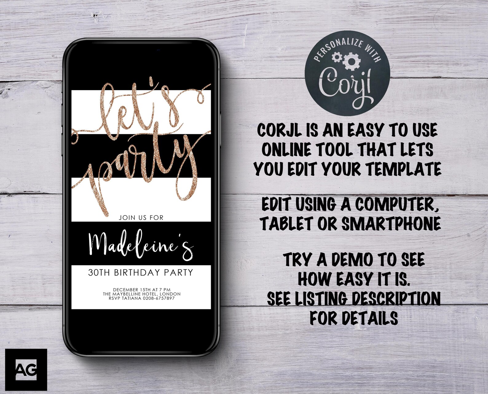 Editable Phone Invite Phone Party Invitation Cell Phone - Etsy