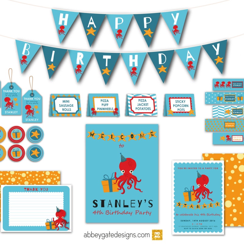 Octopus Birthday - Etsy