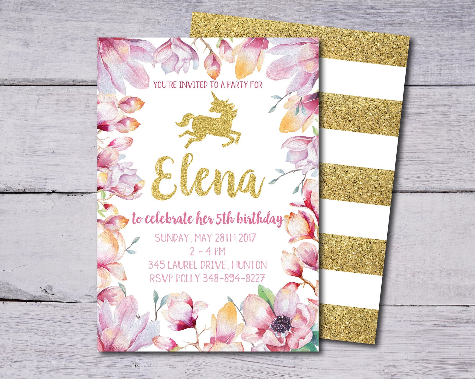 Unicorn Birthday Invitation Unicorn Invitation Unicorn | Etsy UK