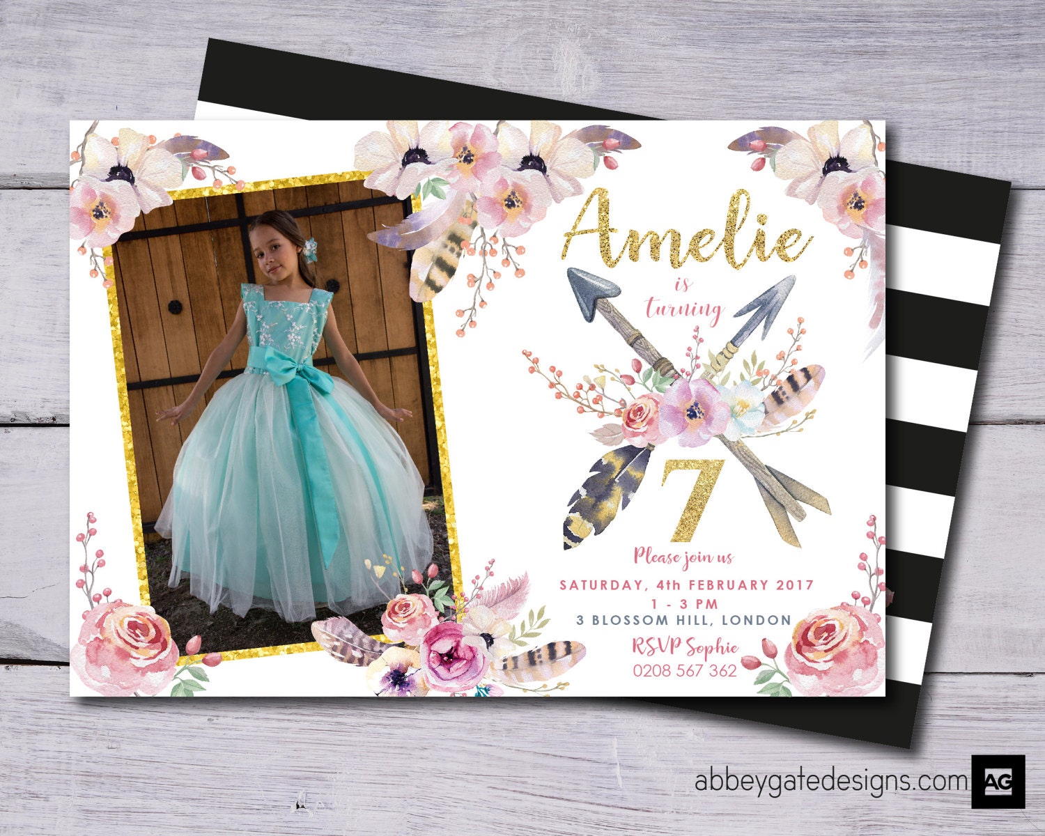 Boho Birthday Invite Tribal Invitation Boho Chic Invites - Etsy