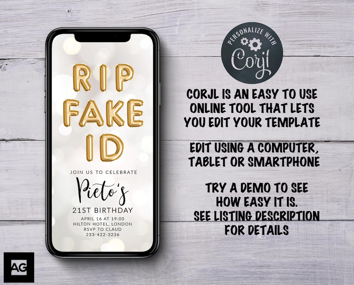 RIP Fake ID Invite 21st Birthday Invite 21st Birthday - Etsy UK