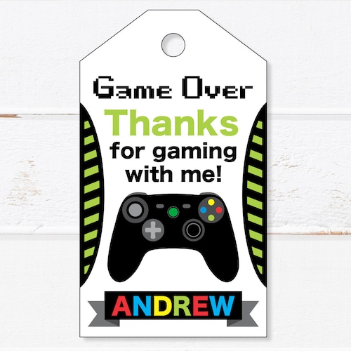 Game Over Thank You Tags With Black Controller Printable - Etsy
