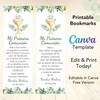 Printable First Communion Bookmarks for Girls or Boys, English or ...