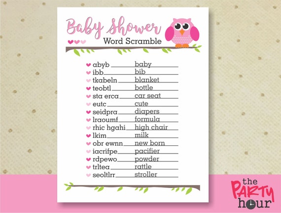 Owl Baby Shower Games Printable