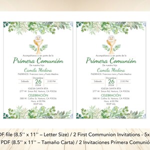 First Communion Invitation Spanish Boys Girls, Editable Template First ...