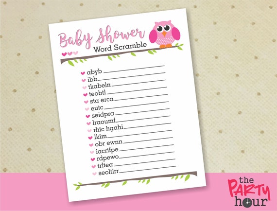 Owl Baby Shower Games Printable