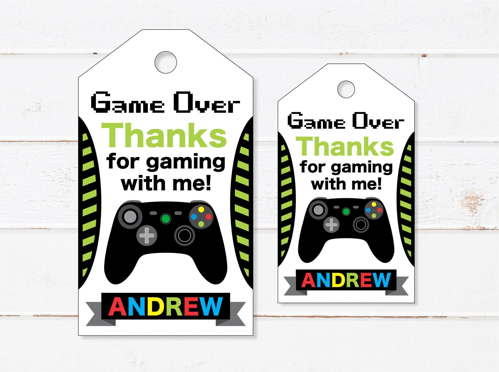 Video Game Party Favor Tags Video Game Thank You Tags Gaming - Etsy