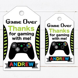 Video Game Party Favor Tags, Video Game Thank You Tags, Gaming Tags ...