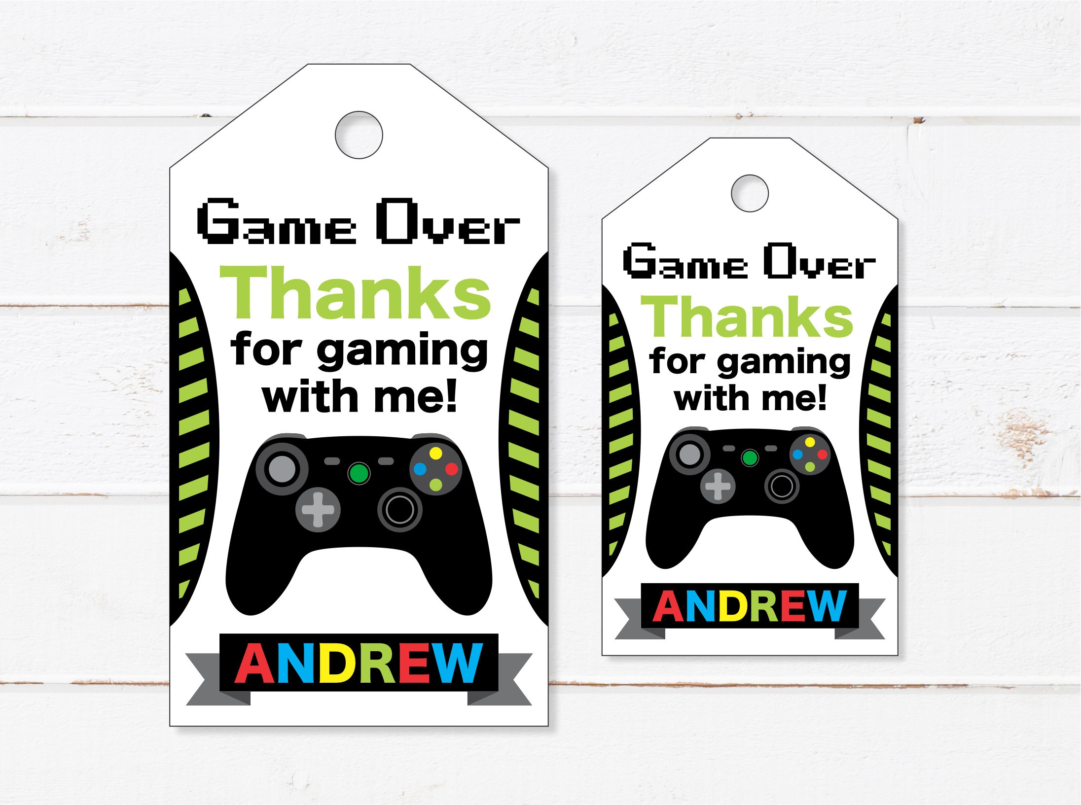 Video Game Party Favor Tags, Video Game Thank You Tags, Gaming Tags ...