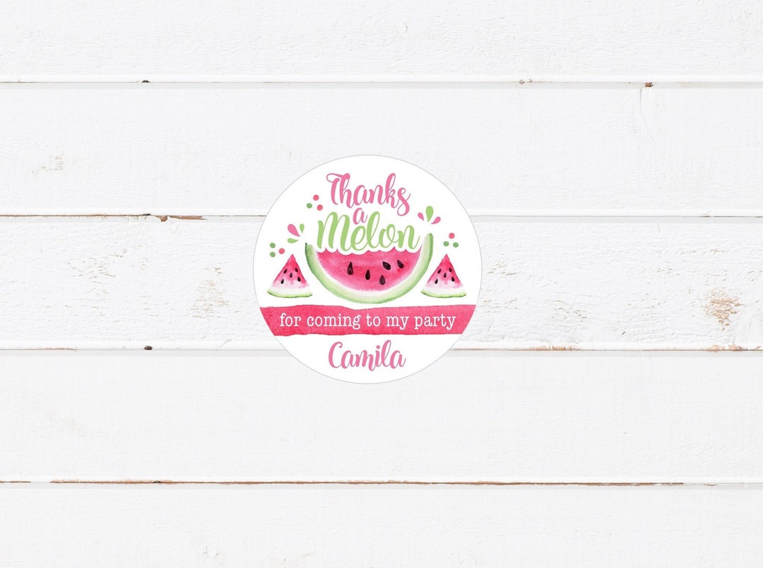 Thanks a Melon Stickers 2 Round Sheet Personalized One in a Melon ...