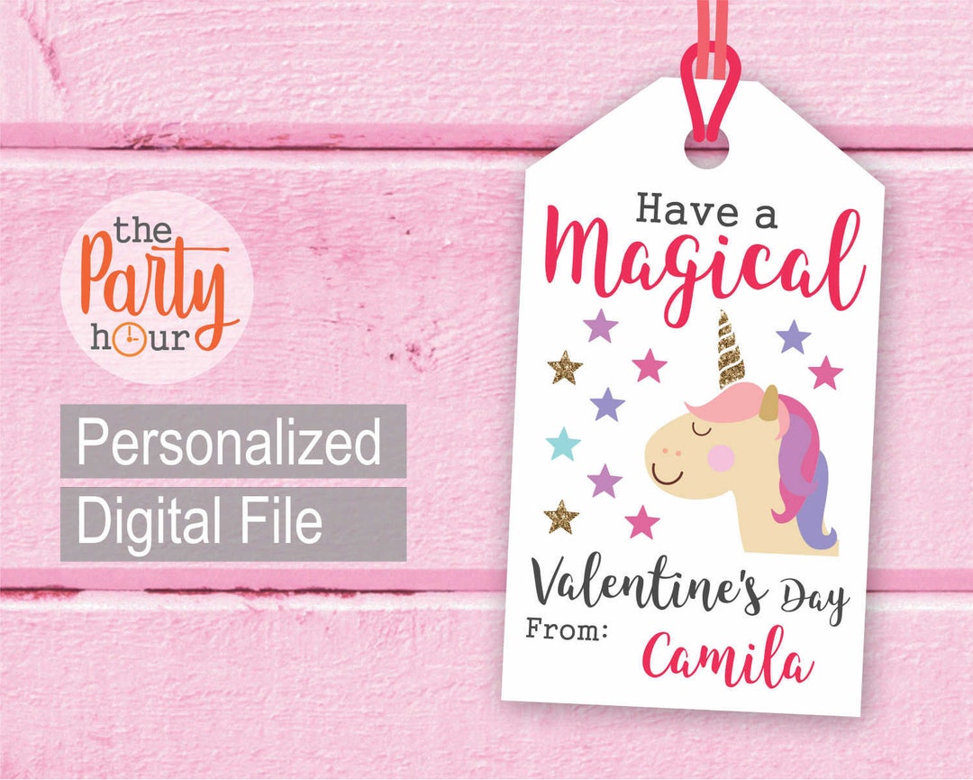 Valentine's Favor Tags PERSONALIZED Printable Valentine's Day Gift Tags ...