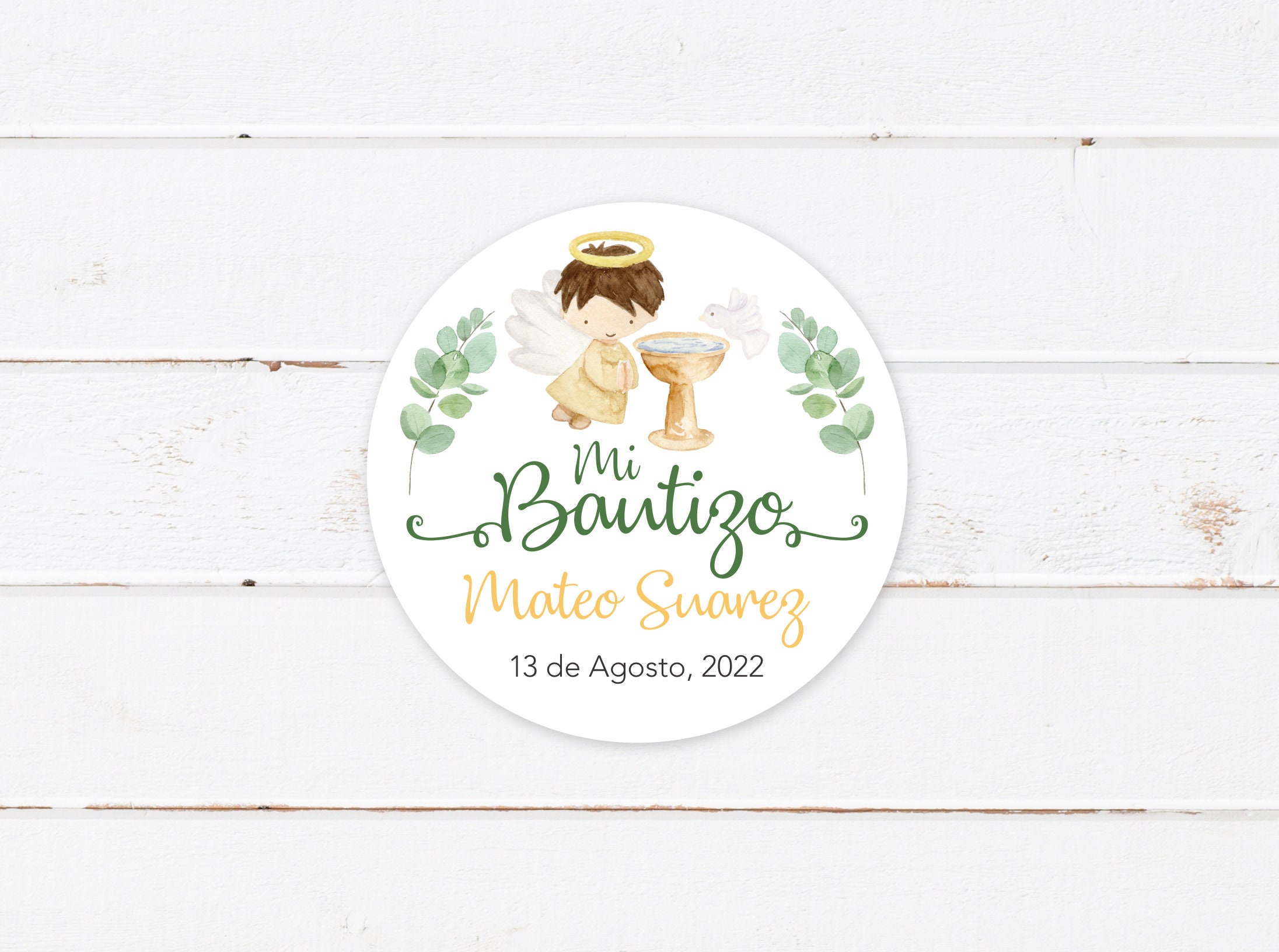 Baptism Stickers in English or Spanish - Digital File - Girl Angel or ...
