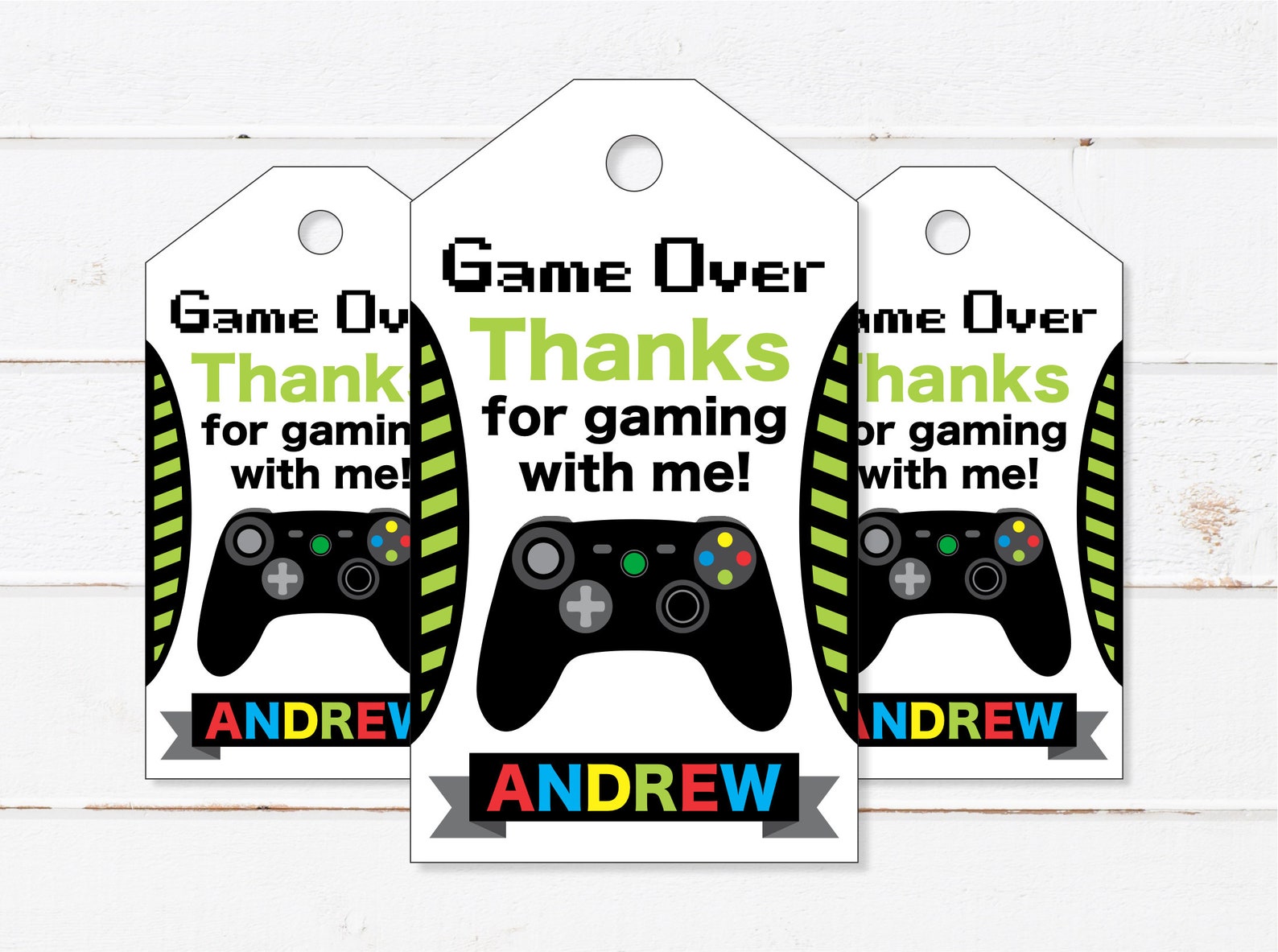 Video Game Party Favor Tags Video Game Thank You Tags Gaming - Etsy
