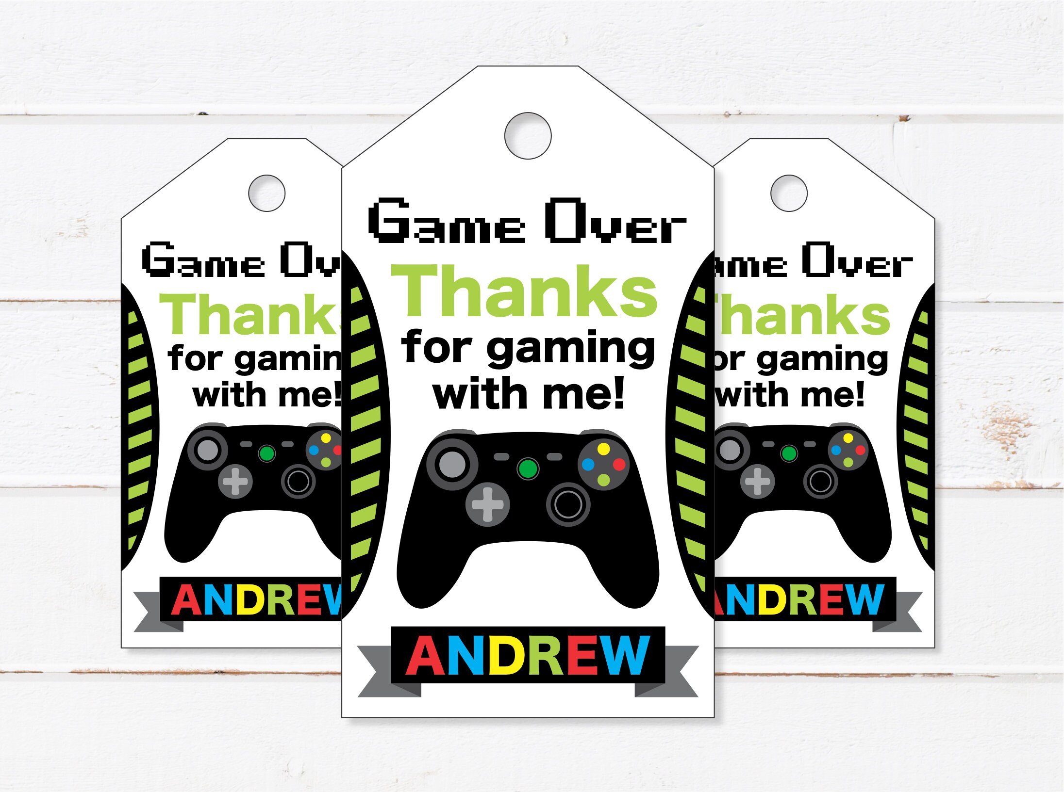 Video Game Party Favor Tags, Video Game Thank You Tags, Gaming Tags ...