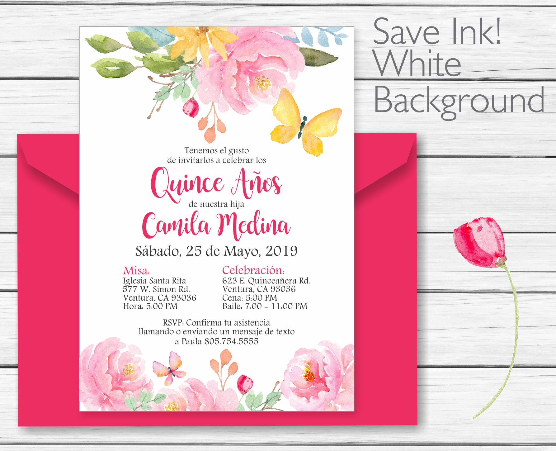 Quinceanera Invitation in Spanish Printable Invitacion - Etsy