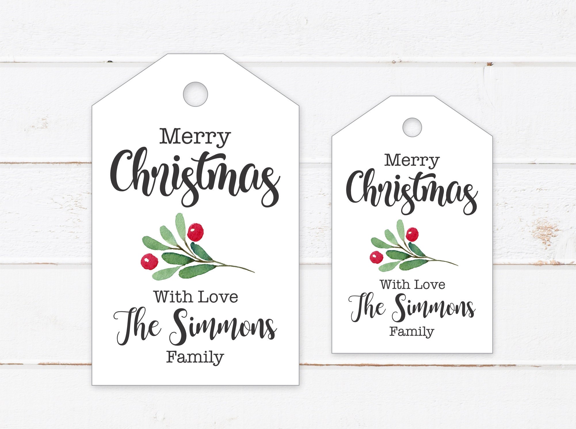 Personalized Christmas Gift Tags Printable Christmas Gift | Etsy