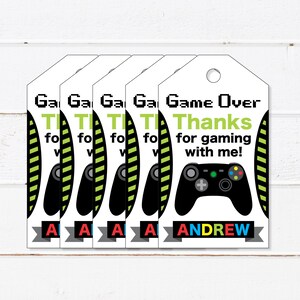 Video Game Party Favor Tags, Video Game Thank You Tags, Gaming Tags ...
