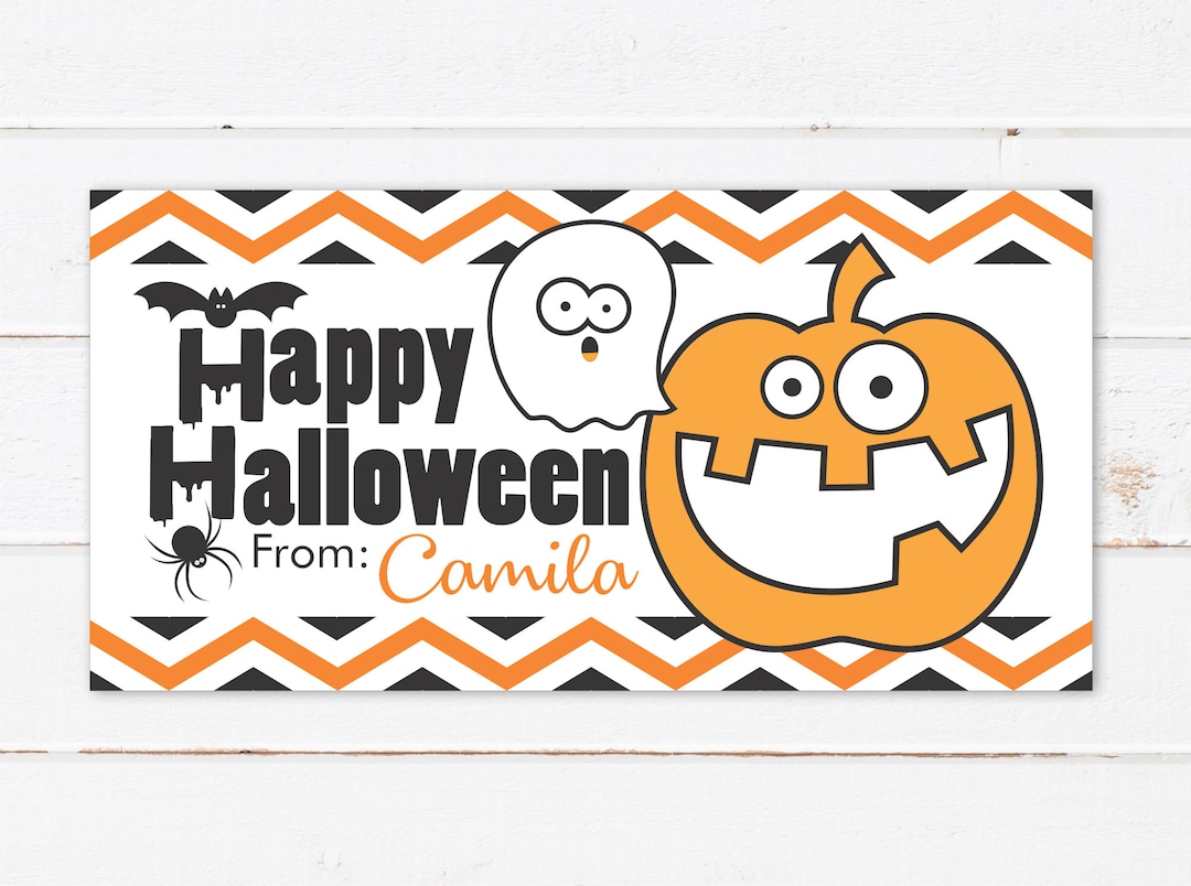 Printable Halloween Treat Bag Toppers - Personalized Halloween Bags ...