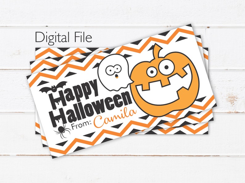 Printable Halloween Treat Bag Toppers Personalized Halloween | Etsy