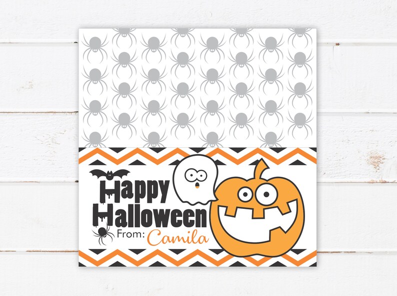 Printable Halloween Treat Bag Toppers Personalized Halloween | Etsy
