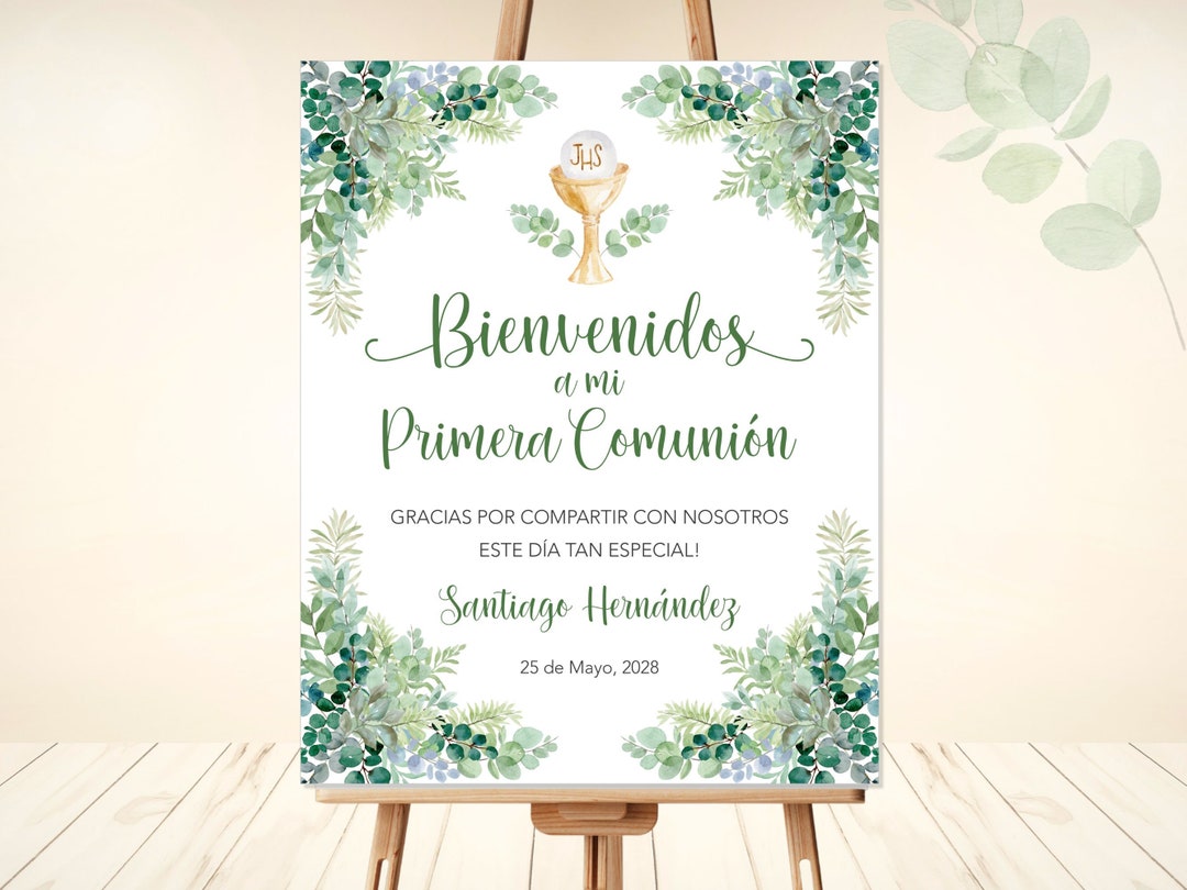 First Communion Welcome Sign Spanish Boys or Girls, Printable File ...