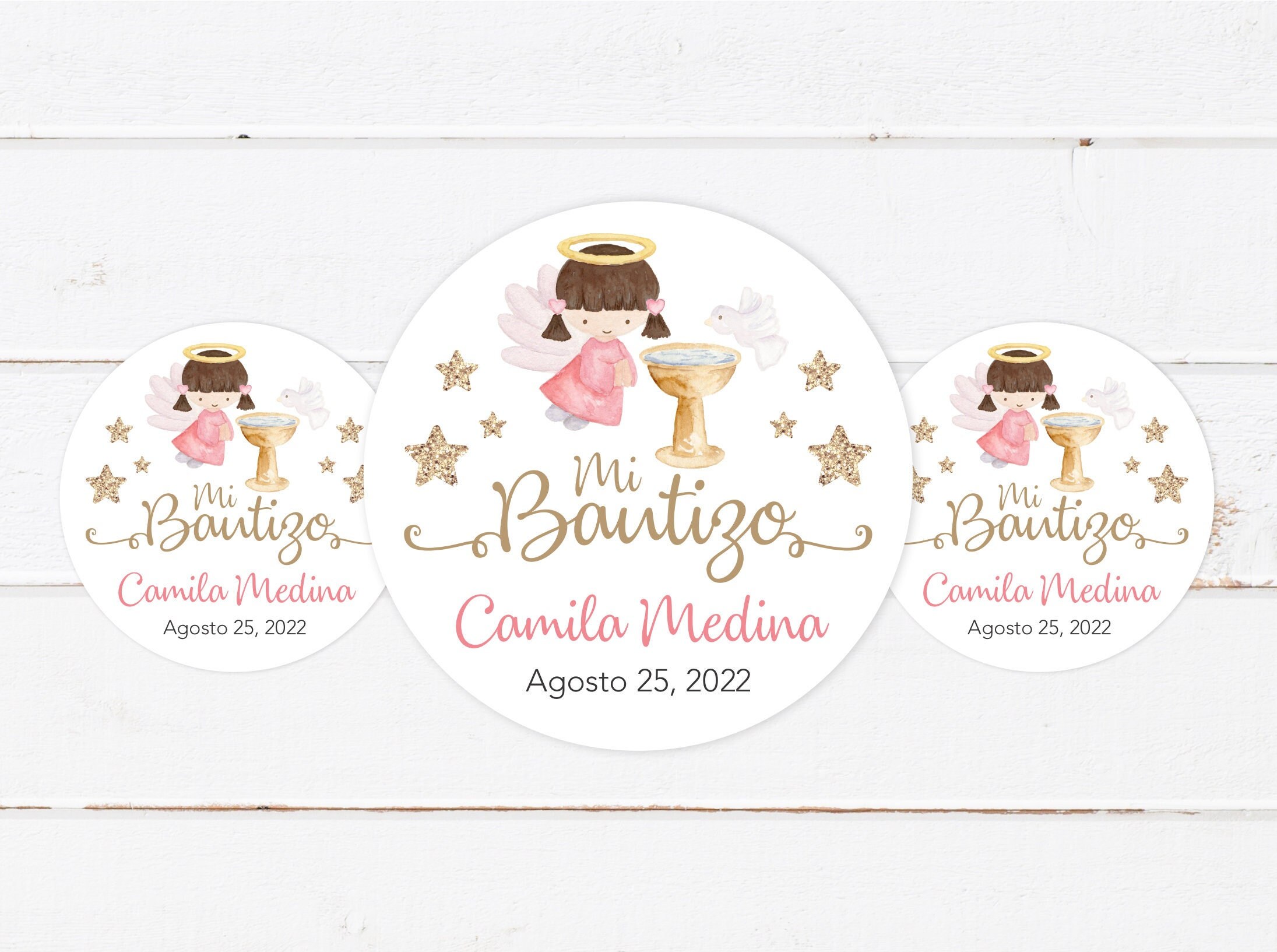 Baptism Stickers English or Spanish Baptism Favors Stickers - Etsy