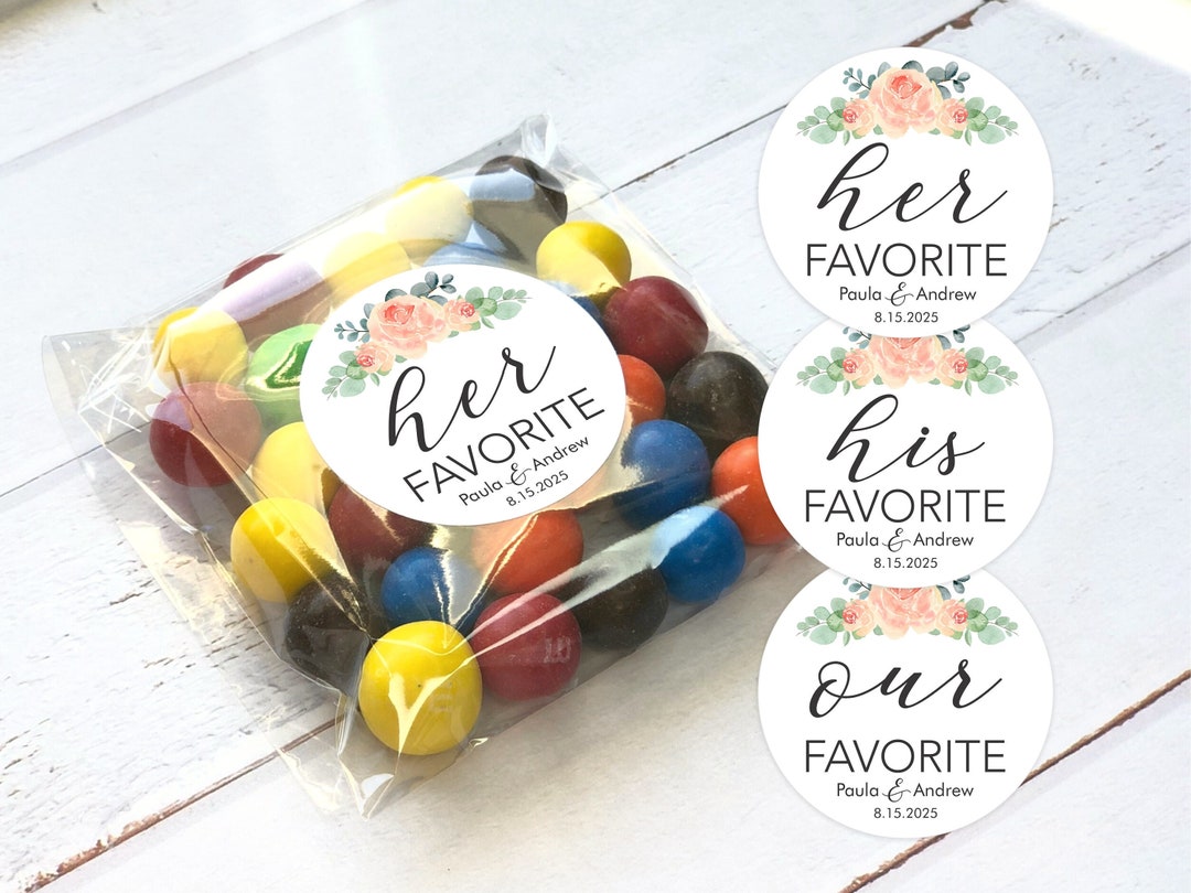 Wedding Favors for Guests, Flowers Stickers Her His Our Favorite ...