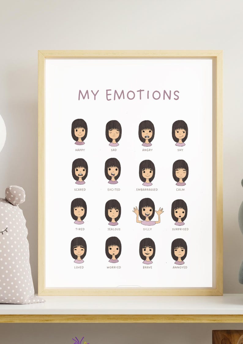 My Feelings Chart Toddler Girl Emotions Chart Child Feelings Girl ...