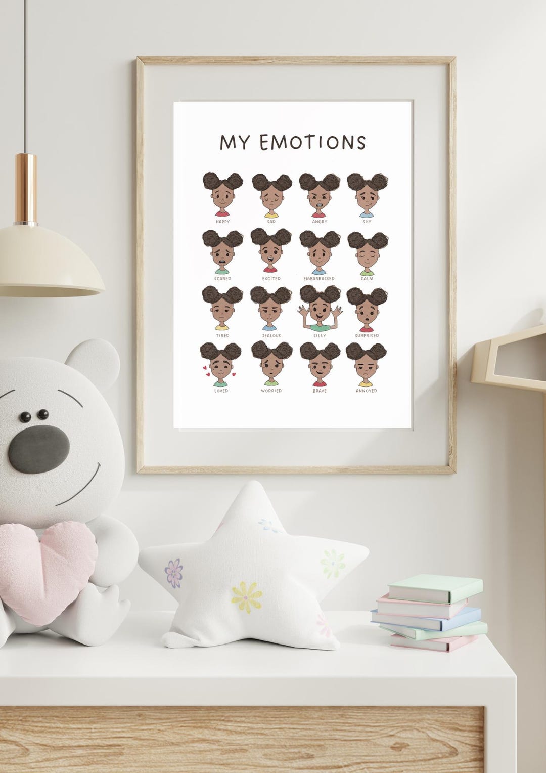 My Feelings Chart | Toddler Girl Emotions Chart | Child Feelings | Girl ...