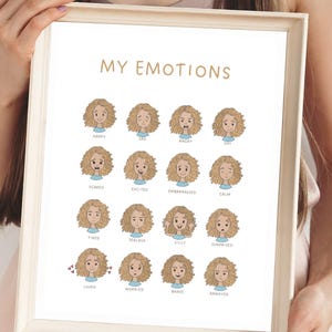 My Feelings Chart | Toddler Girl Emotions Chart | Child Feelings | Girl ...