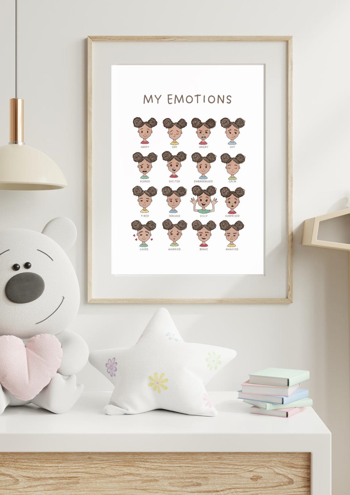My Feelings Chart | Toddler Girl Emotions Chart | Child Feelings | Girl ...