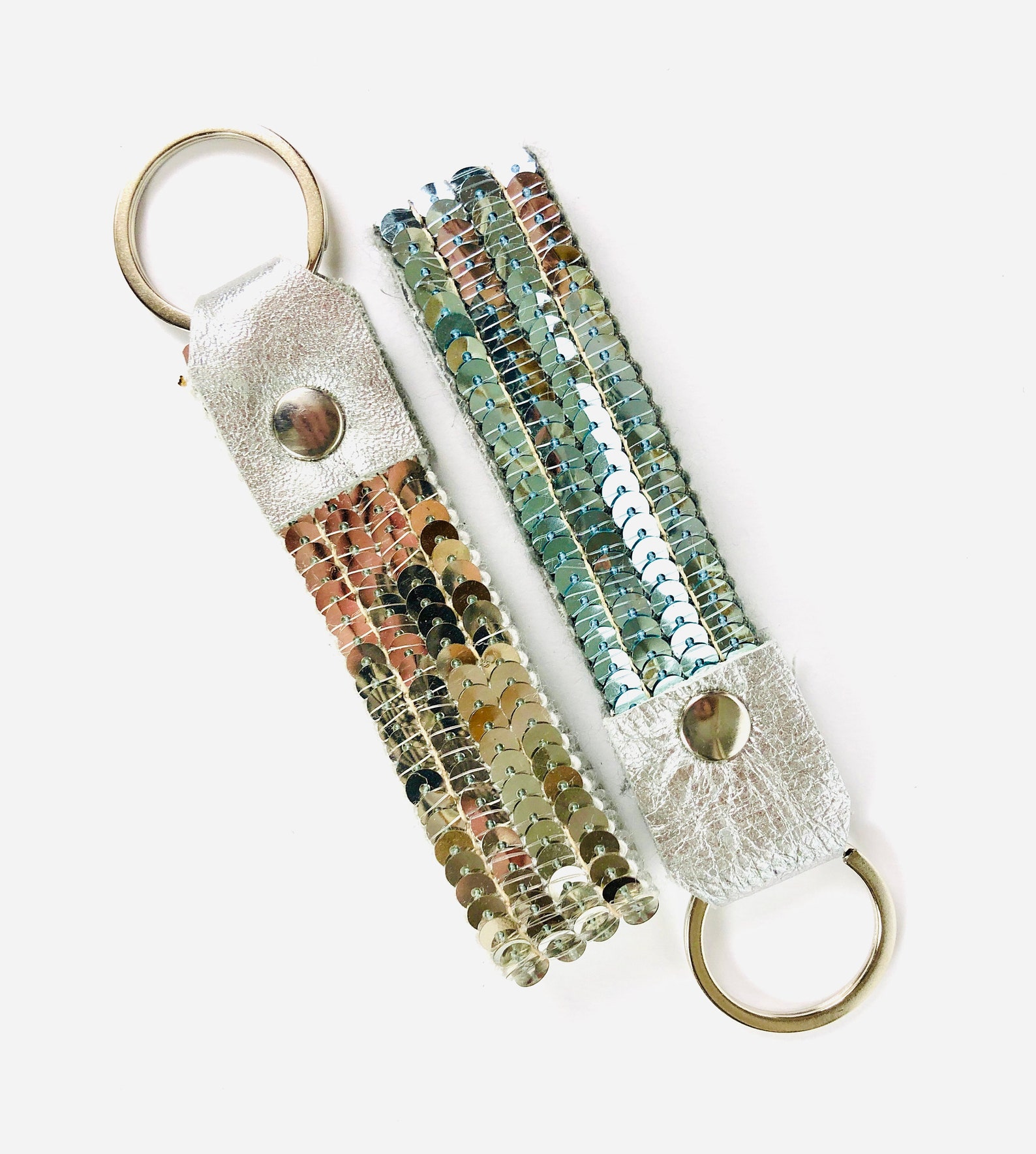 Sequin Leather Keychain Sequin Leather Bag Pendant Fancy | Etsy