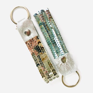Sequin Leather Keychain Sequin Leather Bag Pendant Fancy - Etsy
