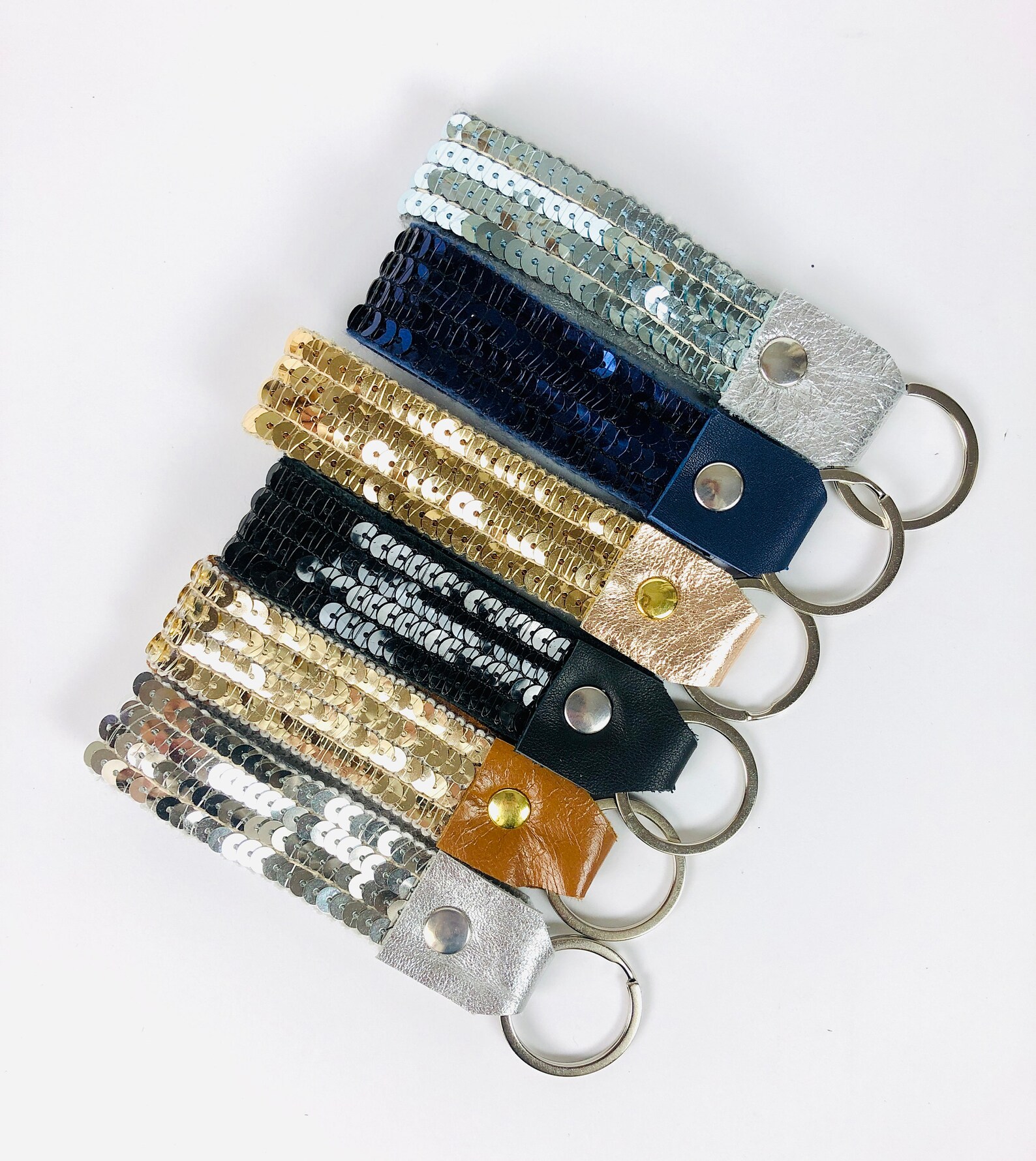 Sequin Leather Keychain Sequin Leather Bag Pendant Fancy | Etsy