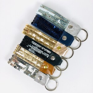 Sequin Leather Keychain Sequin Leather Bag Pendant Fancy - Etsy
