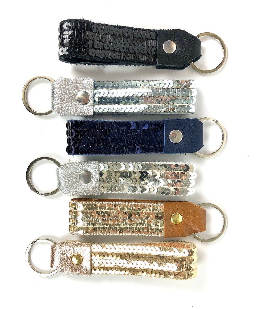 Sequin Leather Keychain Sequin Leather Bag Pendant Fancy - Etsy