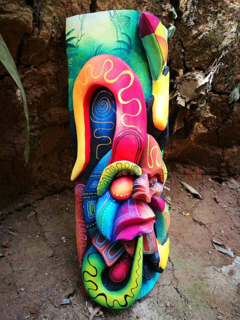 Original indigenous mask from Costa Rica art from Boruca | Etsy