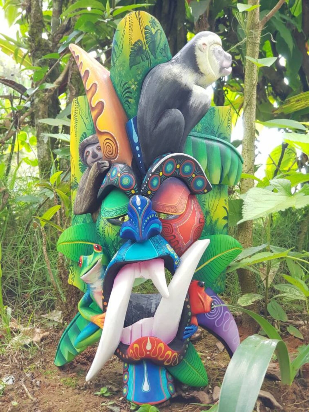 Warrior Mask, Frogs, White-faced Monkey, Sloth, Authentic Boruca Mask ...
