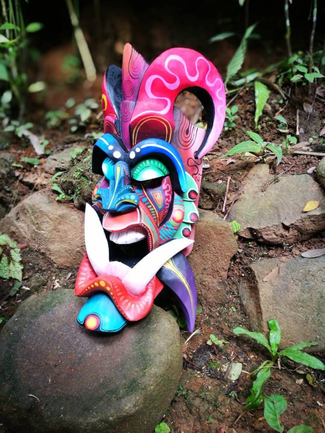 Warrior mask tribal mask authentic Boruca mask great work | Etsy