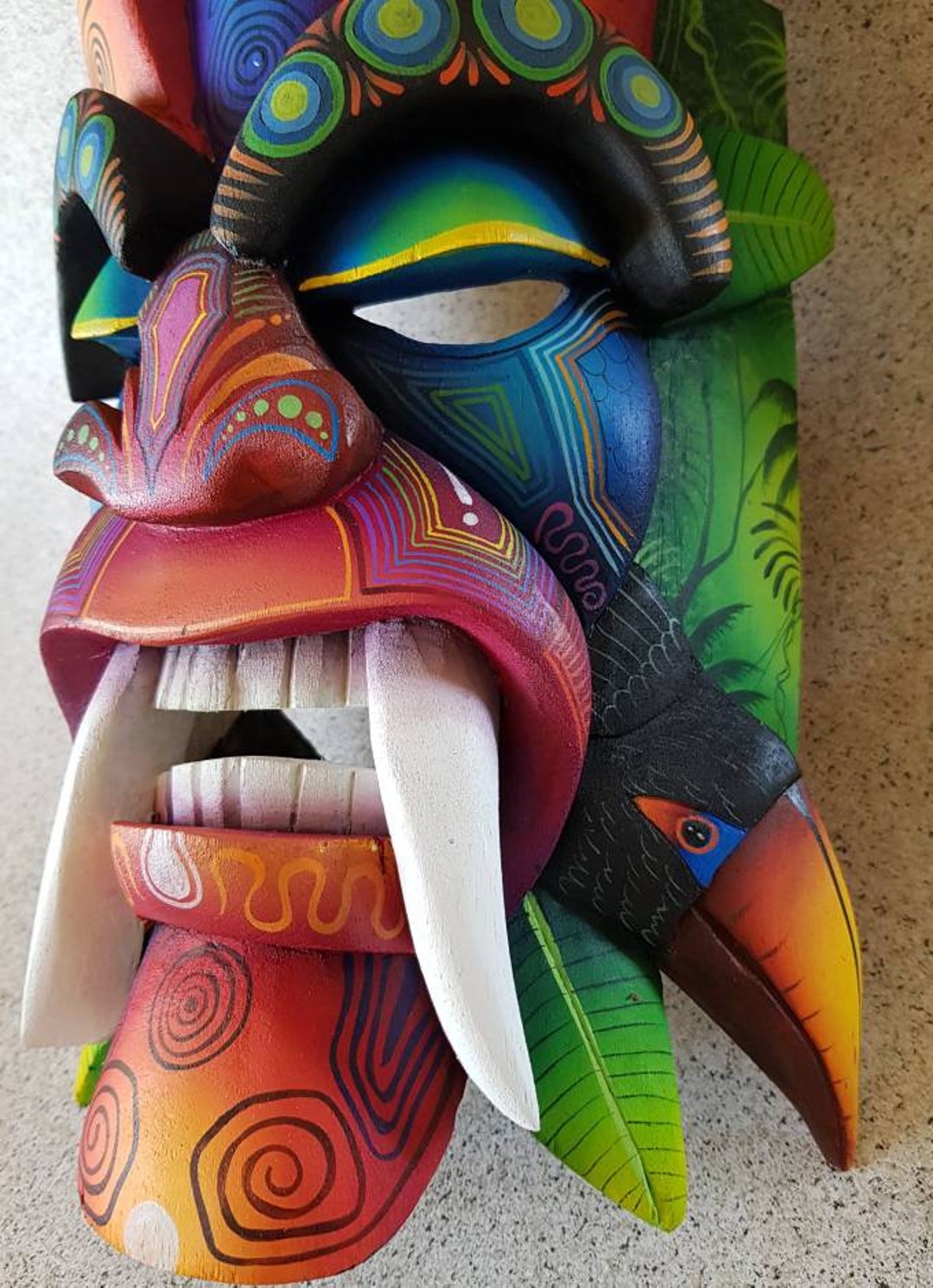 Ecological Warrior Mask, Toucan, Aracari, Authentic Boruca Mask, Wooden ...