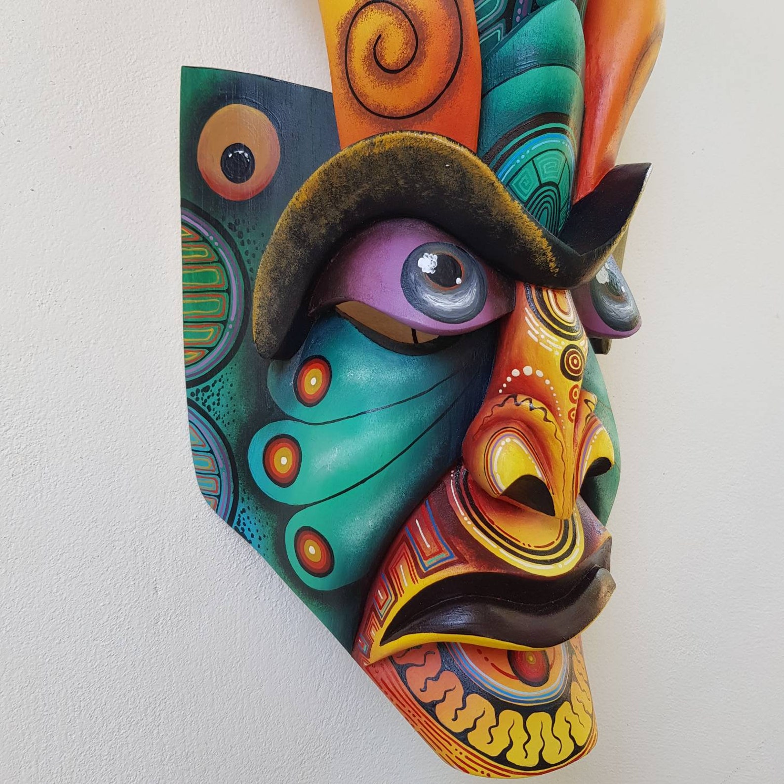 Tribal Warrior mask Espiritual warrior Costa Rica authentic | Etsy