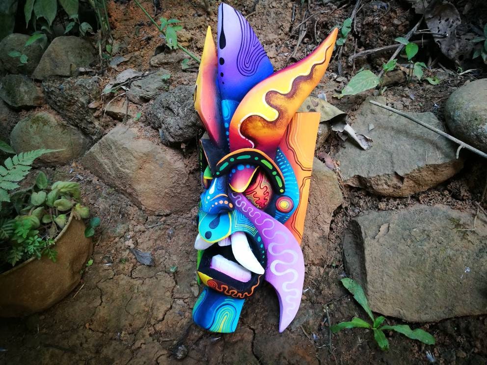Boruca mask beautiful warrior mask tribal mask art from - Etsy España