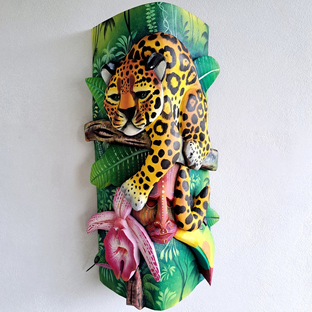 Authentic Boruca Mask, Birds, Orchid, Jaguar, Wooden Mask, Tribal Art ...
